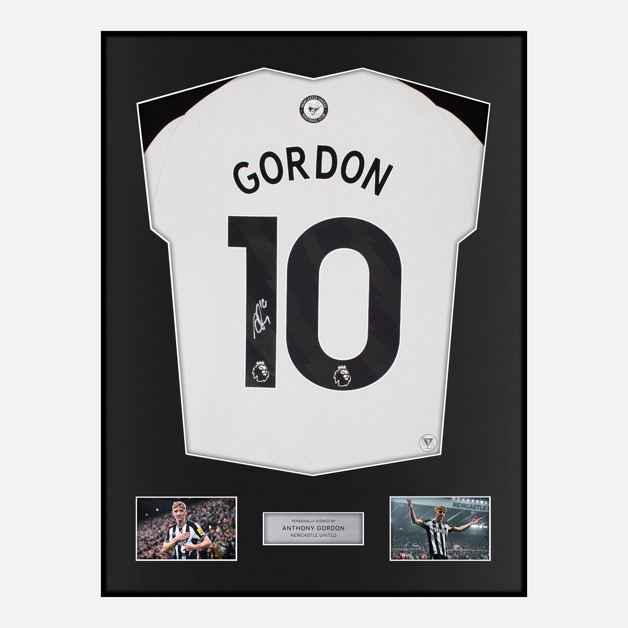 Framed Anthony Gordon Signed Newcastle United Shirt 2024-25 Home [Clas