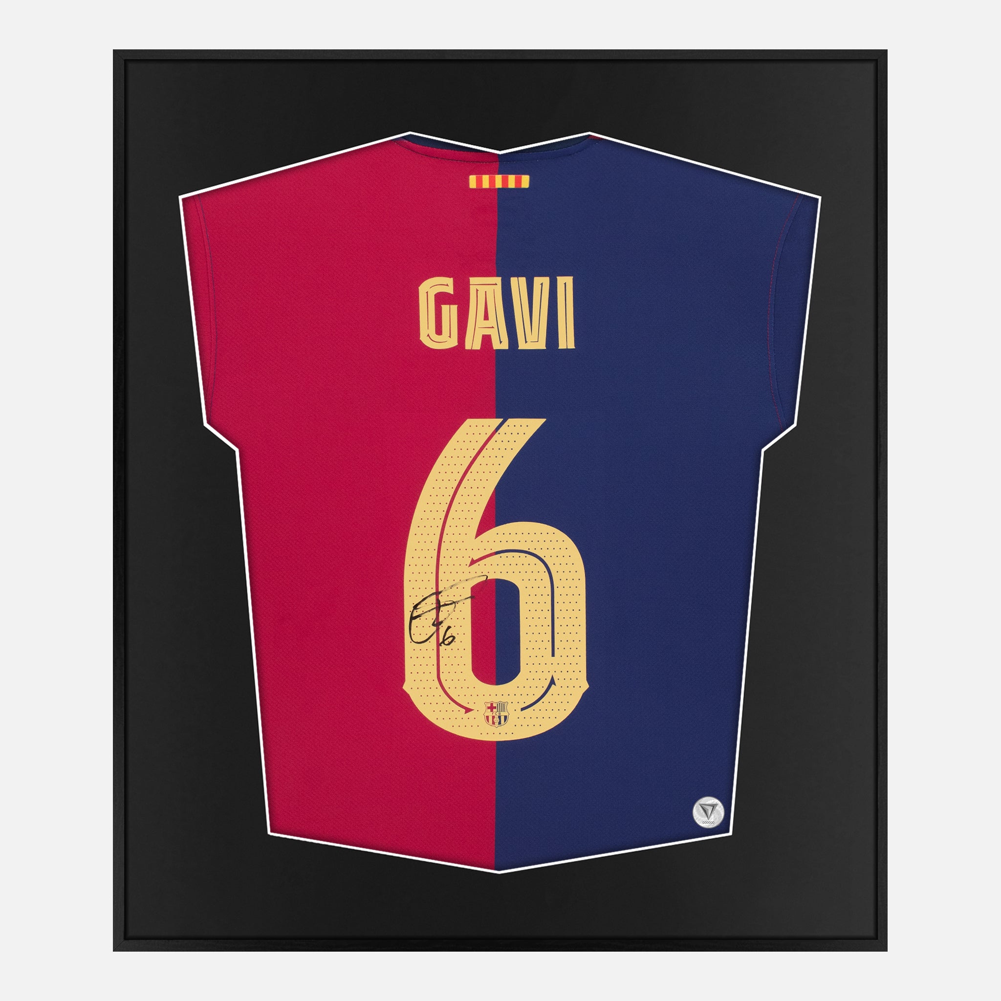 Framed Gavi Signed Shirt, Barcelona Home Kit 6 [Lite]