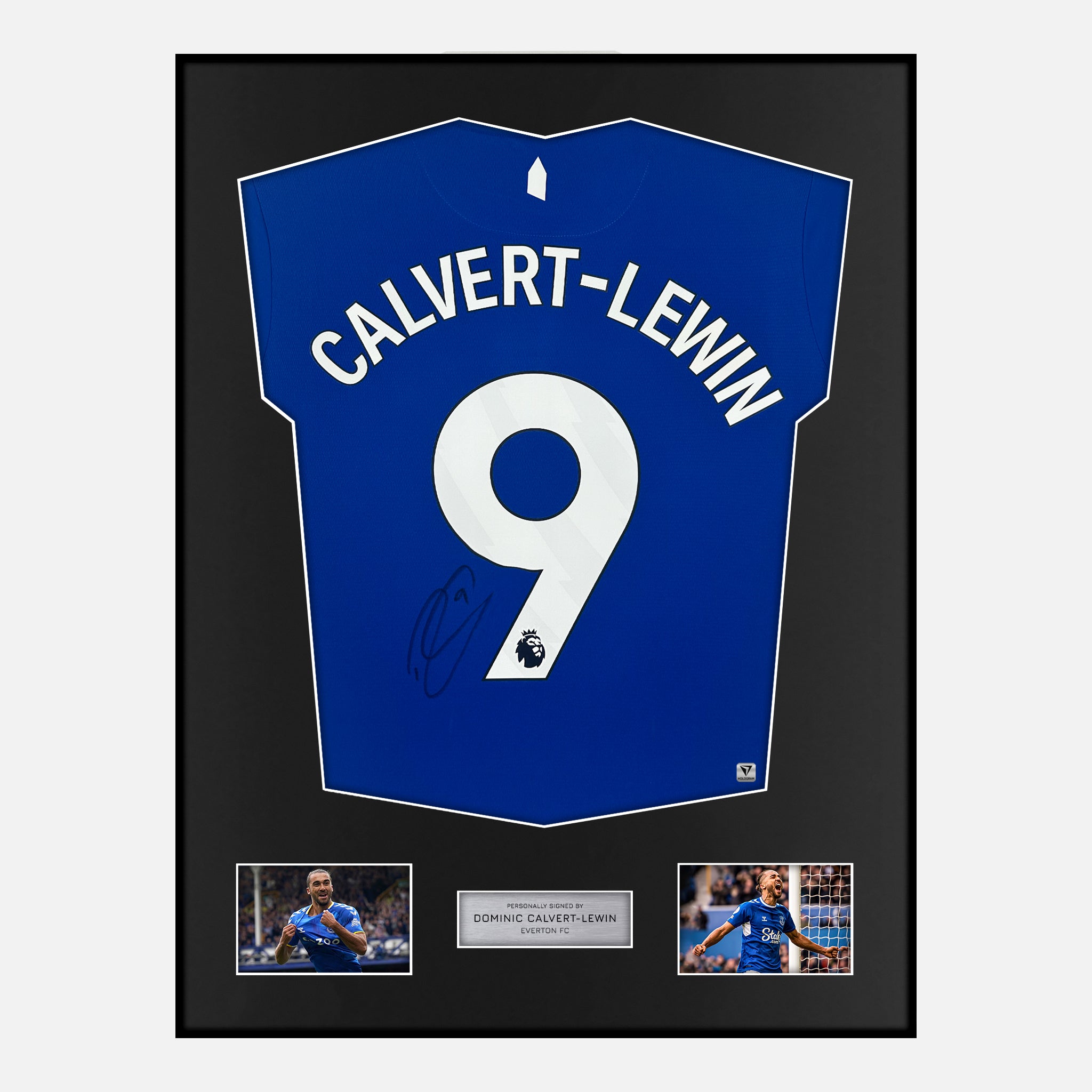 Framed Dominic Calvert-Lewin Signed Everton Shirt 2023-24 Home 9 [Clas
