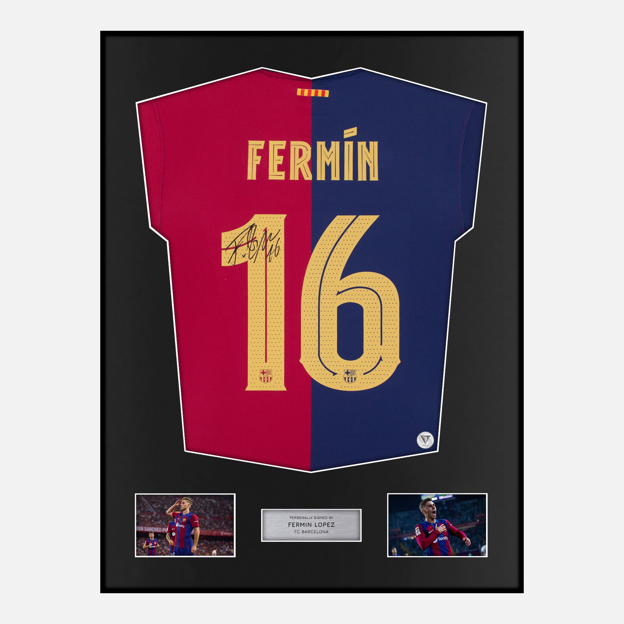 Framed Fermin Lopez Signed Barcelona Shirt 2024-25 Home [Classic]