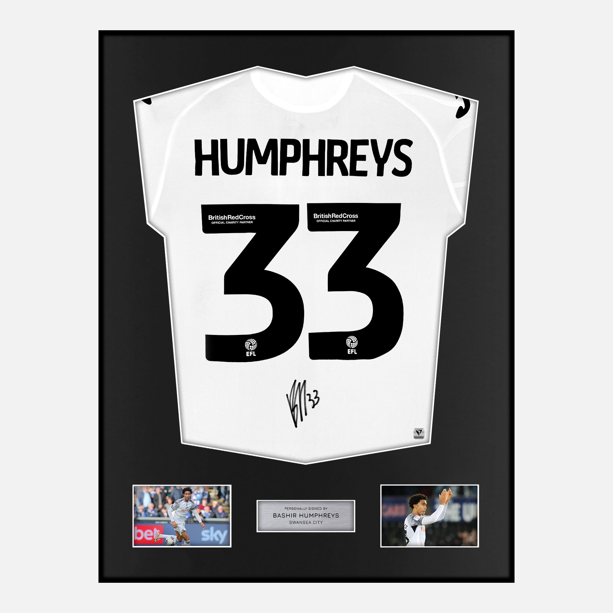 Framed Bashir Humphreys Signed Swansea City Shirt Home [Classic]