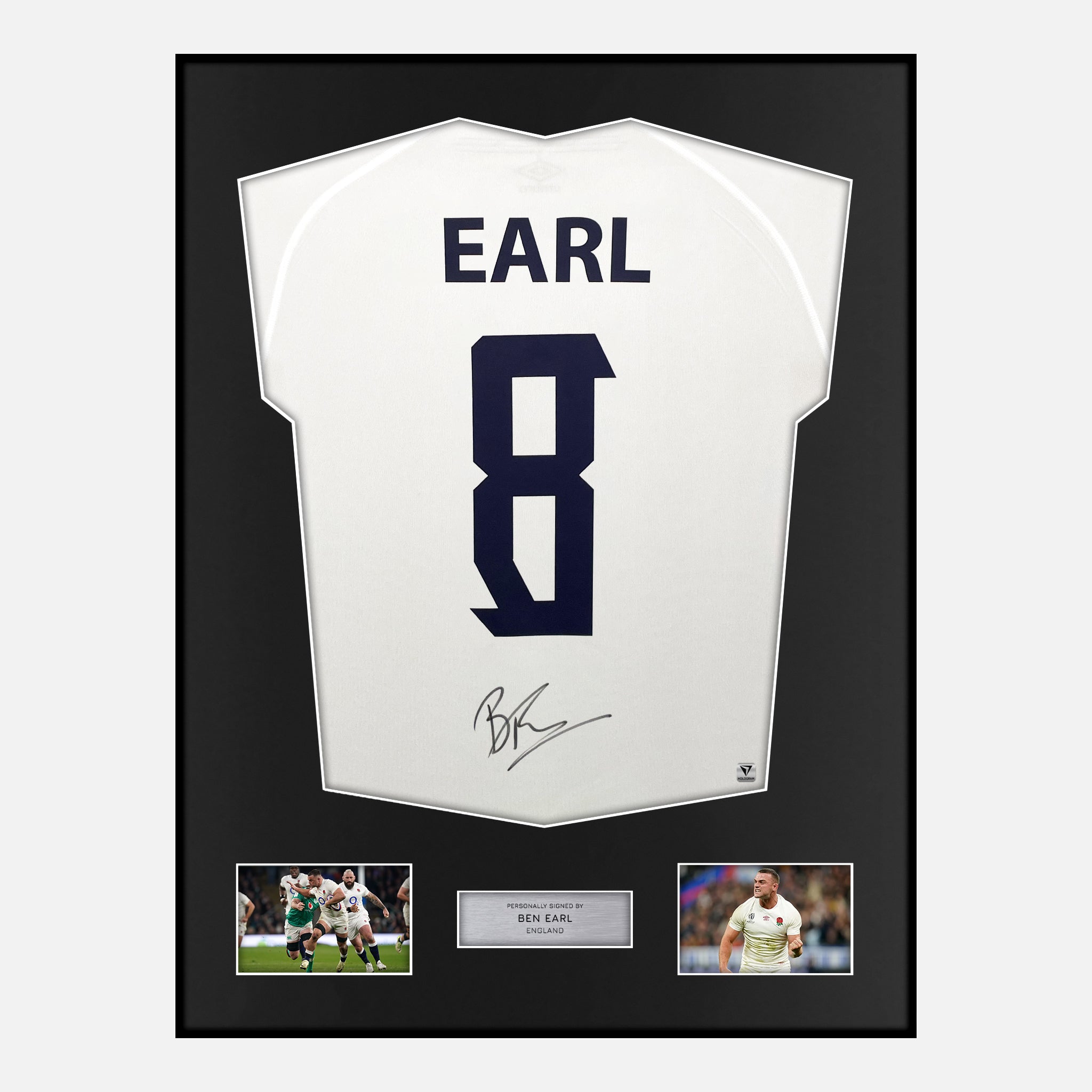 Framed Ben Earl Signed England Rugby Shirt 2023 World Cup [Classic]