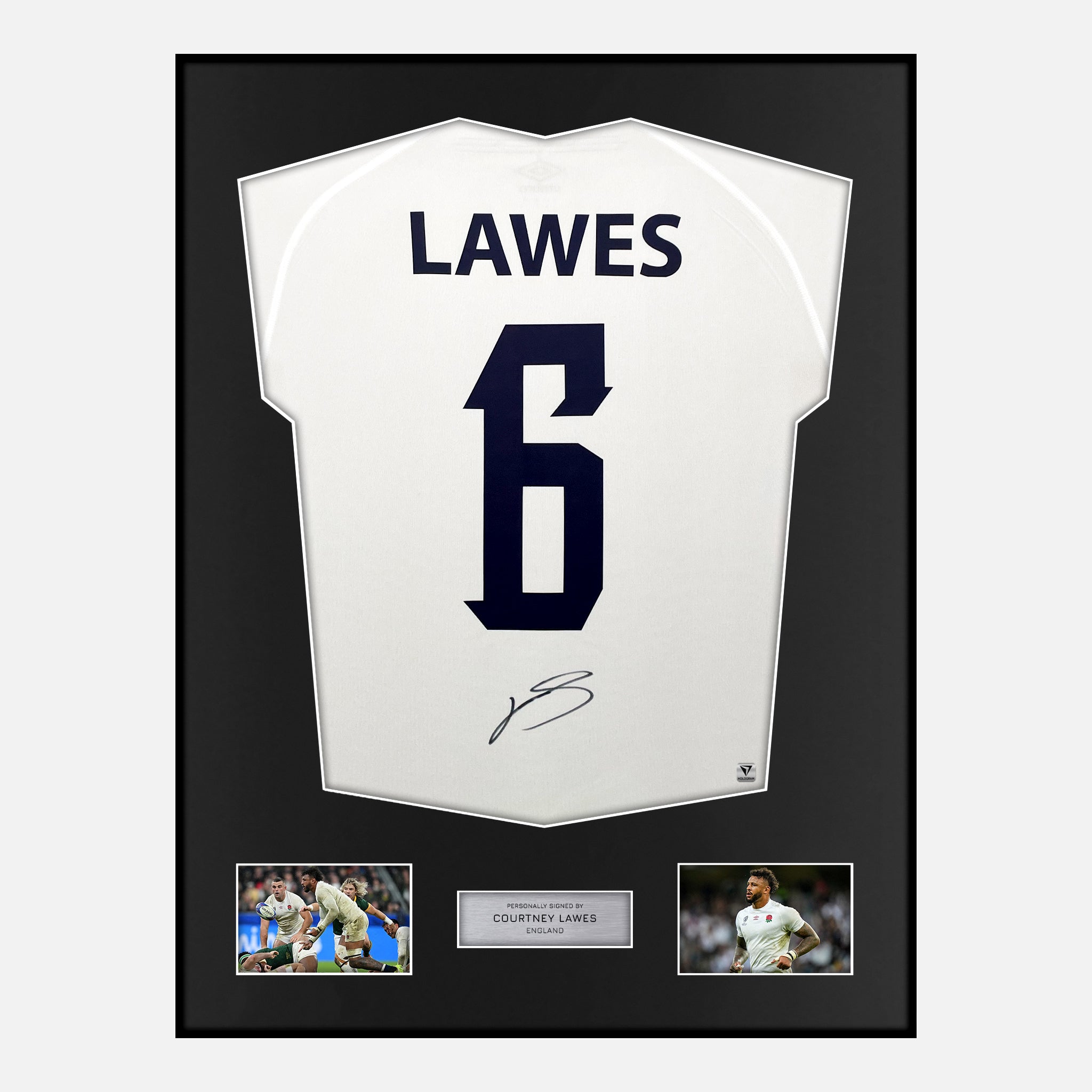 Framed Courtney Lawes Signed England Rugby Shirt 2023 World Cup [Class