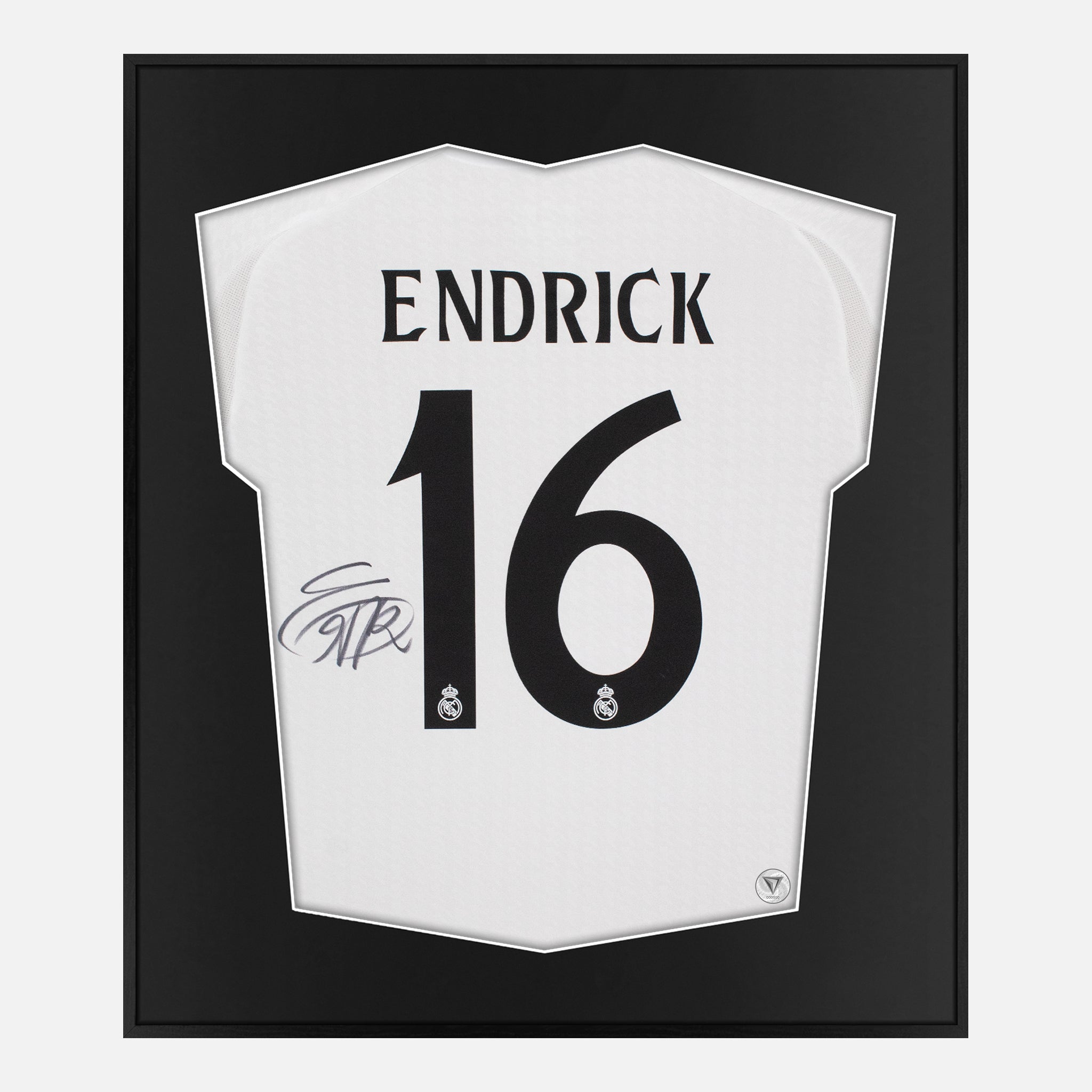 Framed Endrick Signed Real Madrid Shirt | Lite