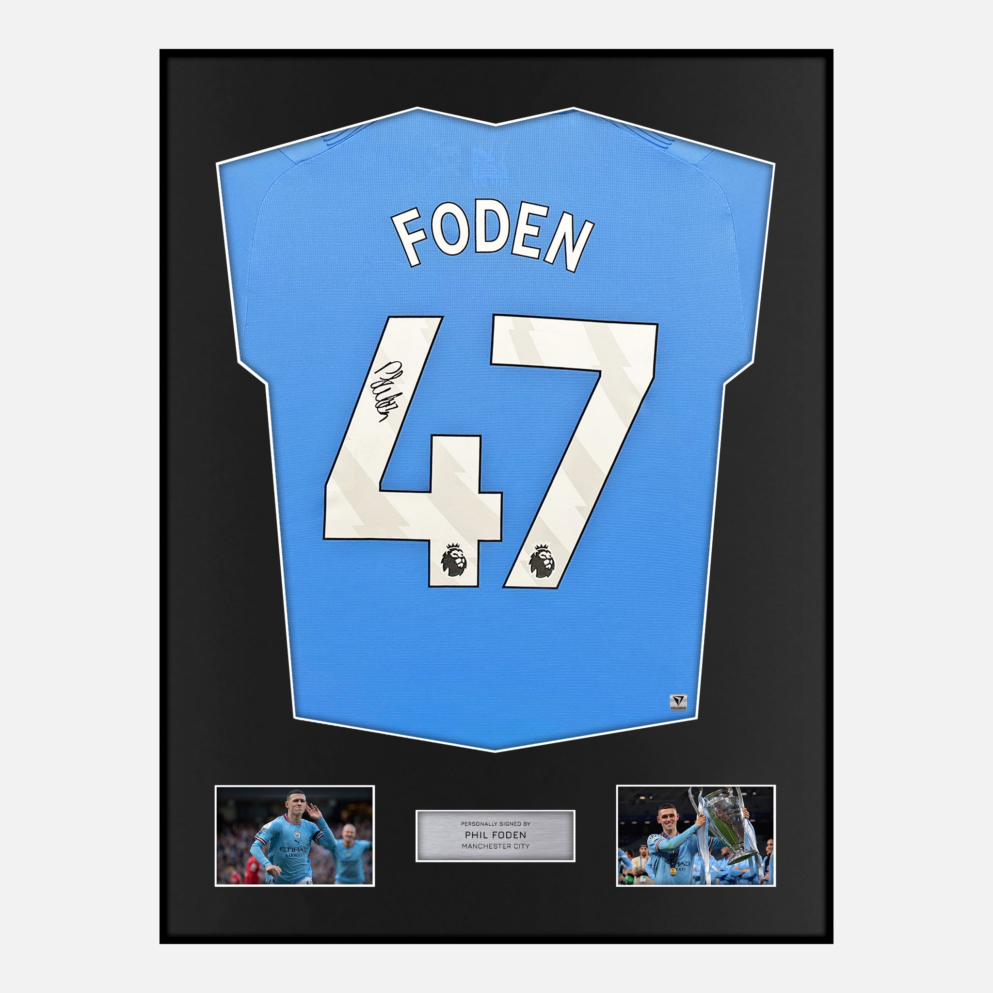 Framed Phil Foden Signed Manchester City Shirt 2023-24 Home [Modern ...