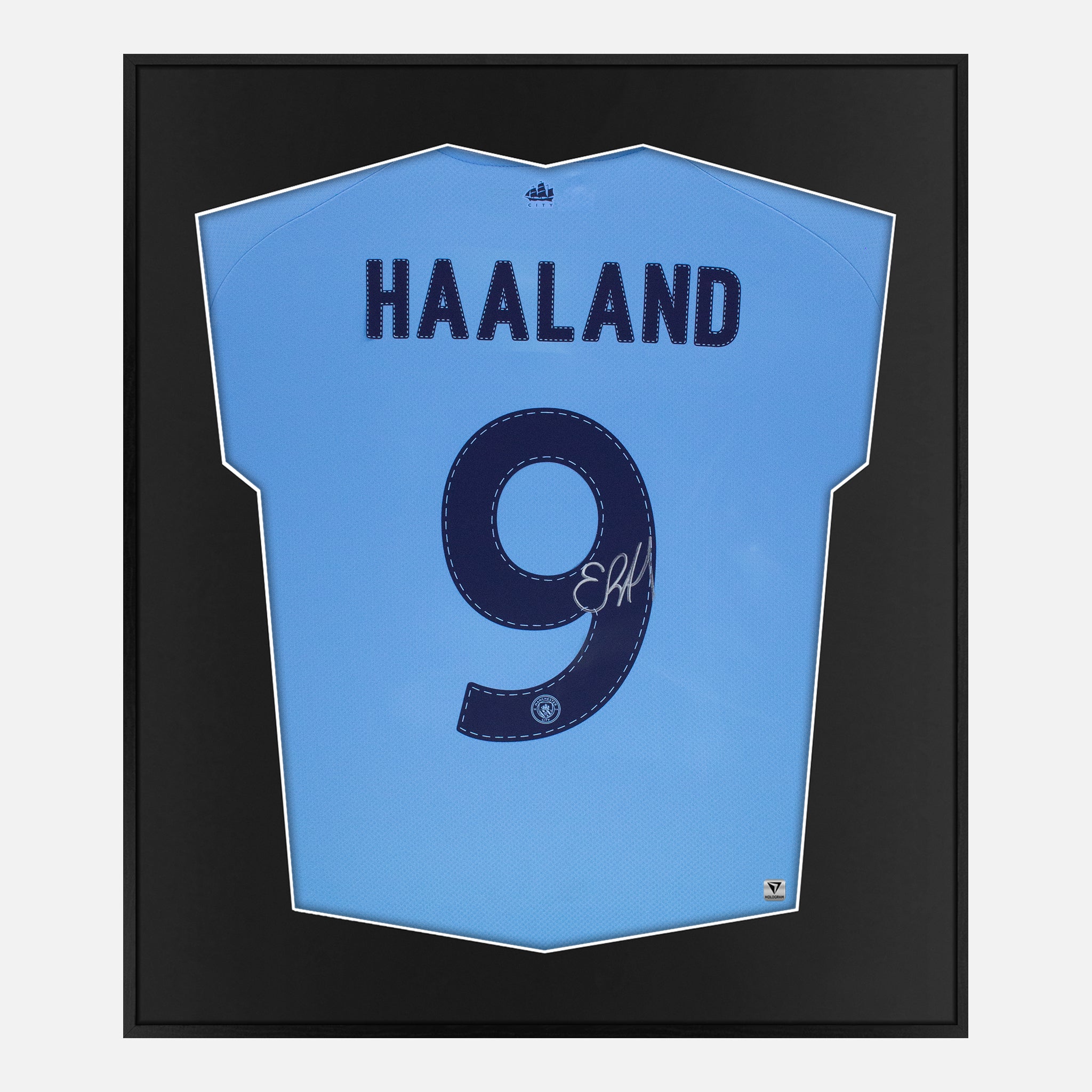 Framed Haaland Signed Manchester City Shirt, Rare & Original [Lite]