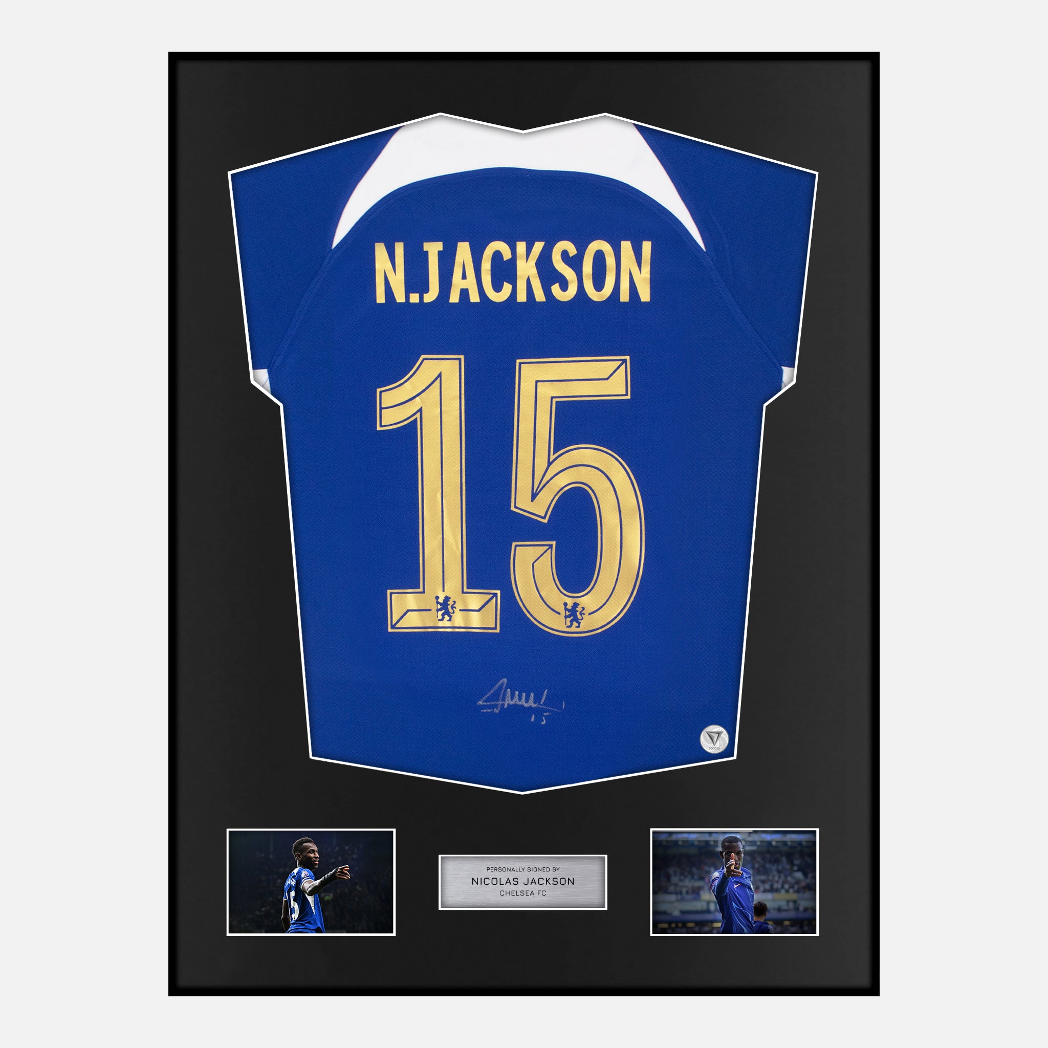 Framed Nicolas Jackson Signed Chelsea Shirt, Blue Home [Classic]
