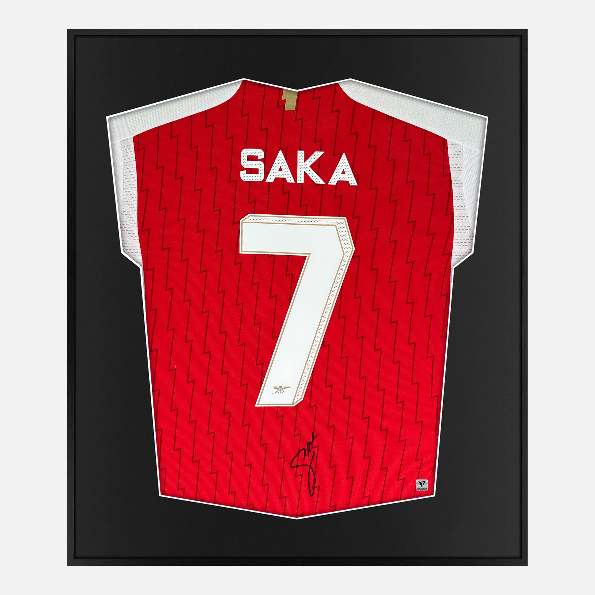 Framed Saka Arsenal Shirt, Red Home, New [Lite]
