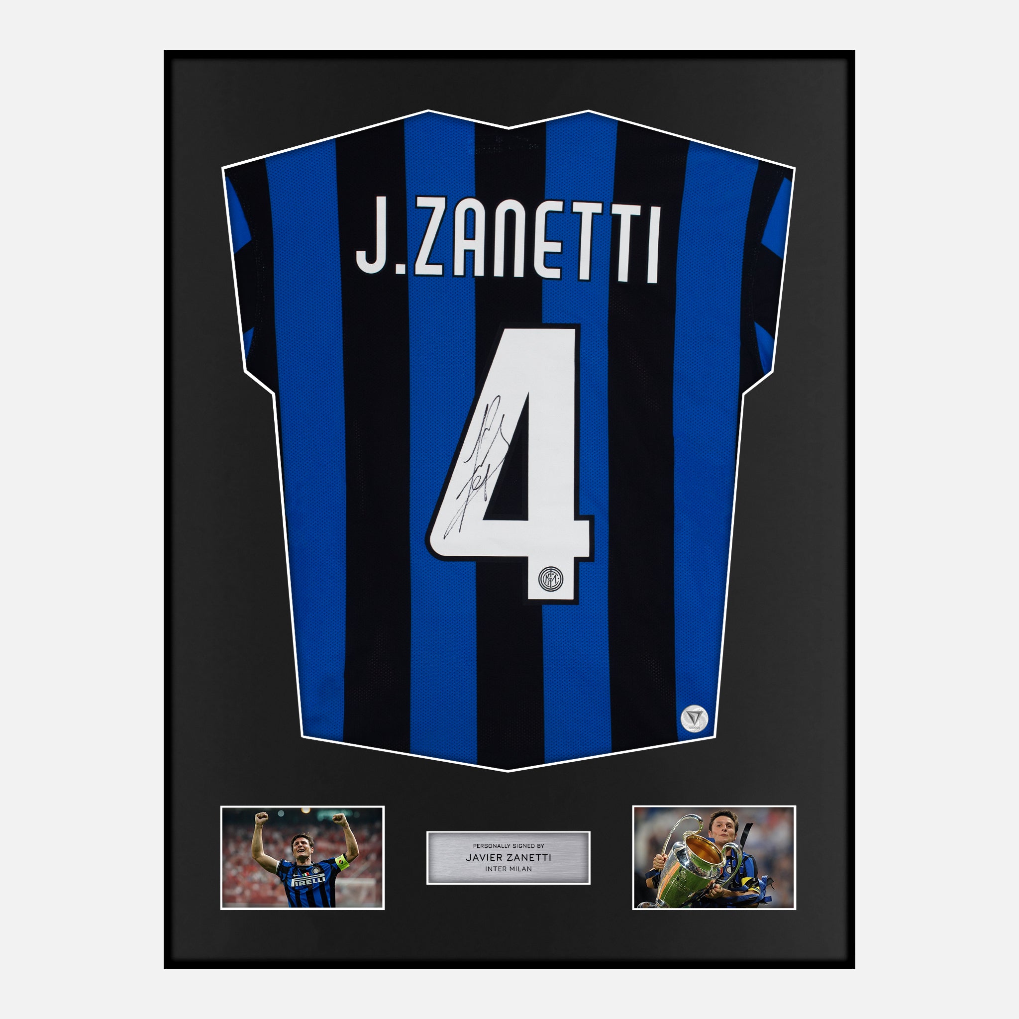 Framed Javier Zanetti Signed Inter Milan Shirt Home 2010 [Classic]