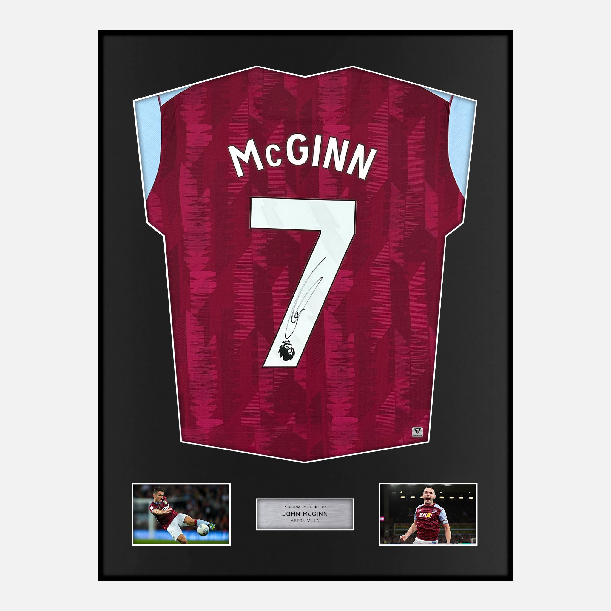Framed John McGinn Signed Aston Villa Shirt 2023-24 Home [Classic]
