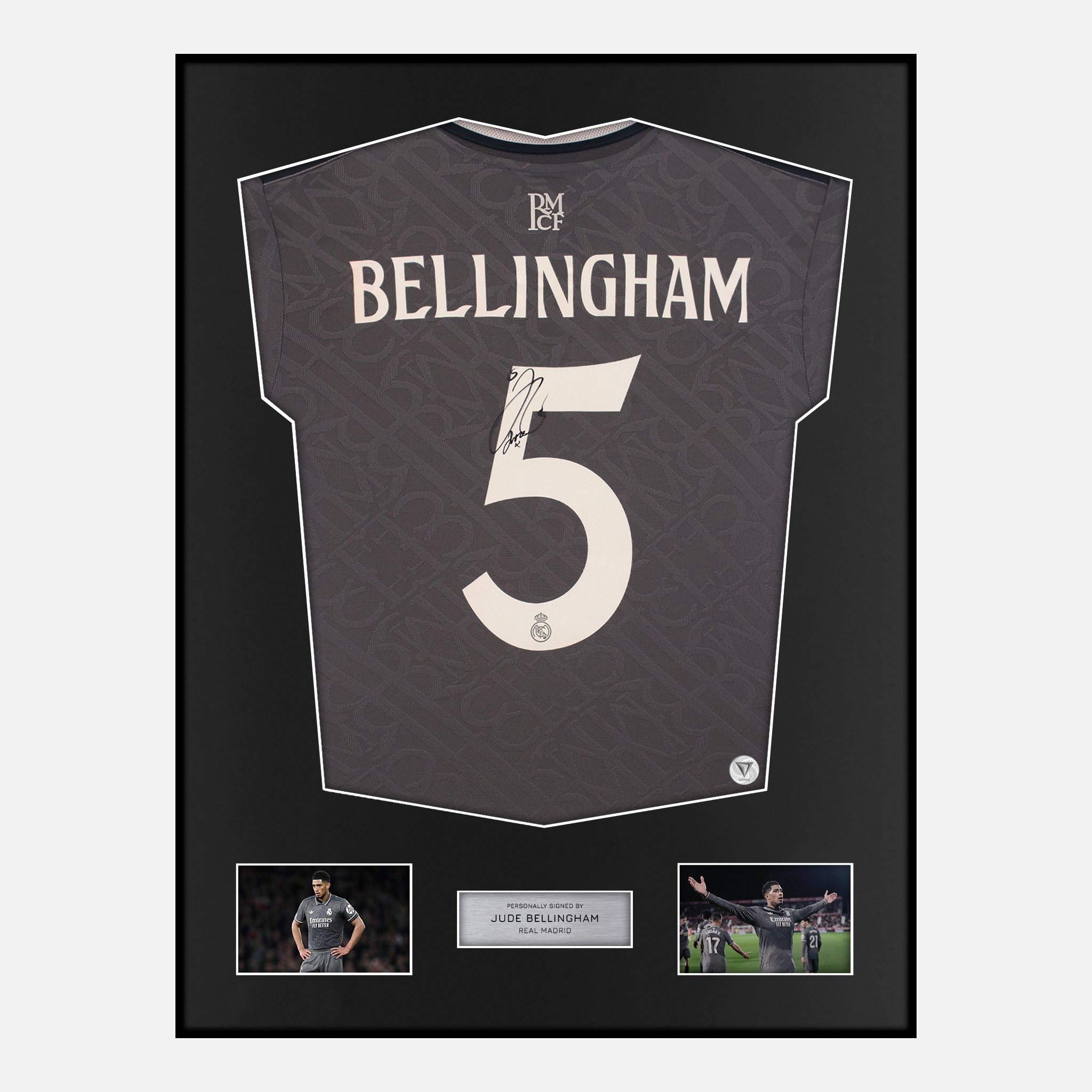 Framed Jude Bellingham Signed Real Madrid Shirt 2024-25 Third away [Cl