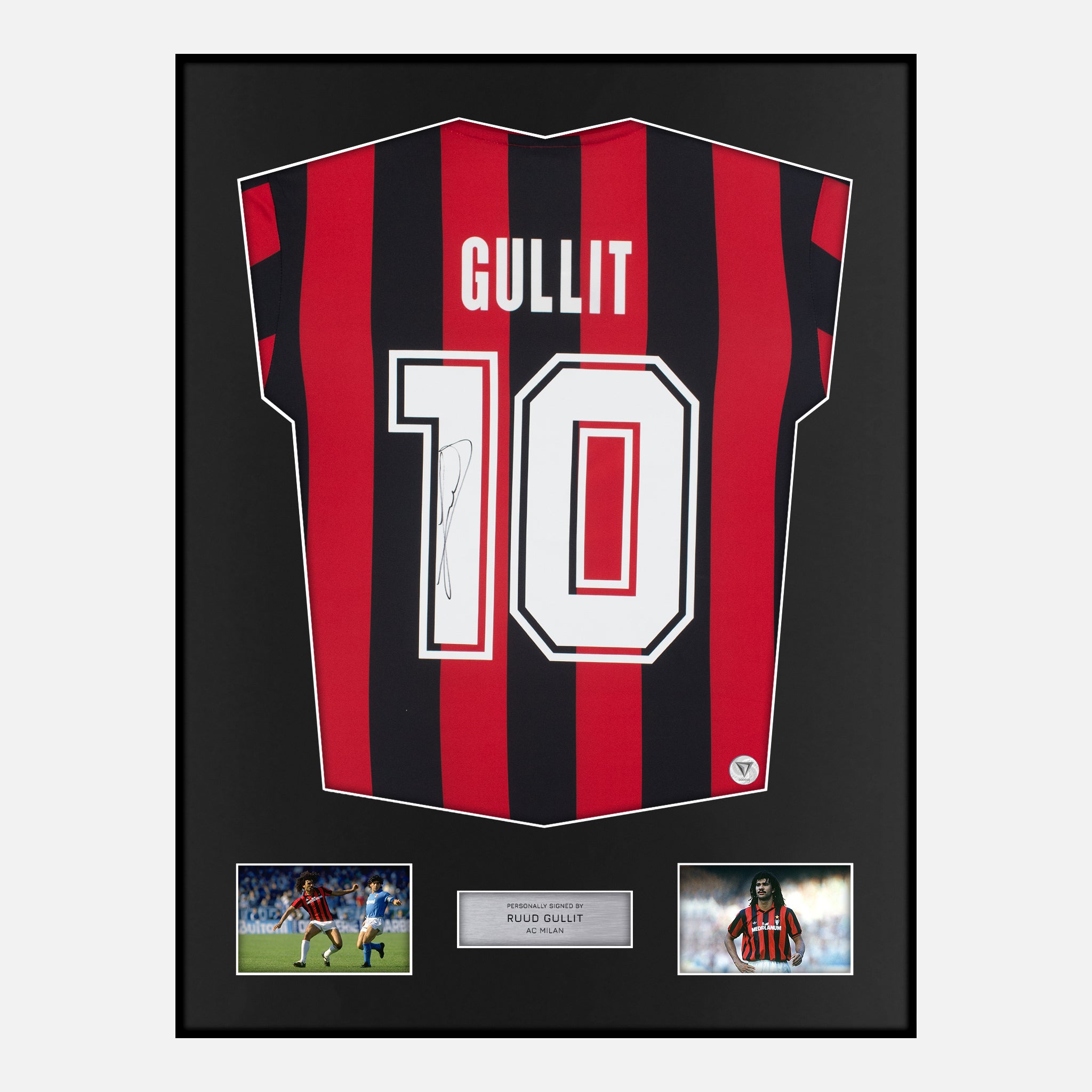 Framed Ruud Gullit Signed AC Milan Shirt Home 1988 [Classic]