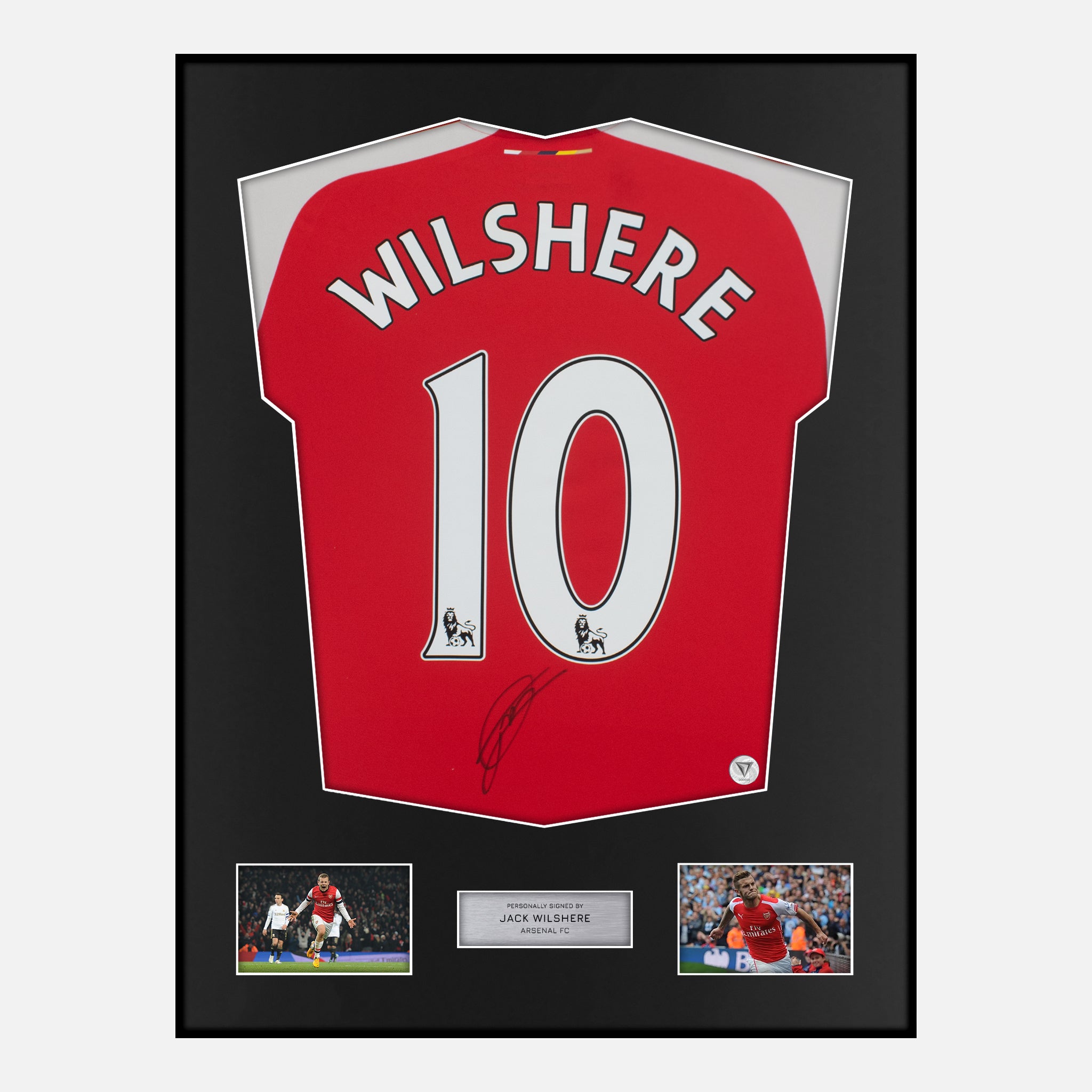 Framed Jack Wilshere Signed Arsenal Shirt 2014-15 Home [Classic]