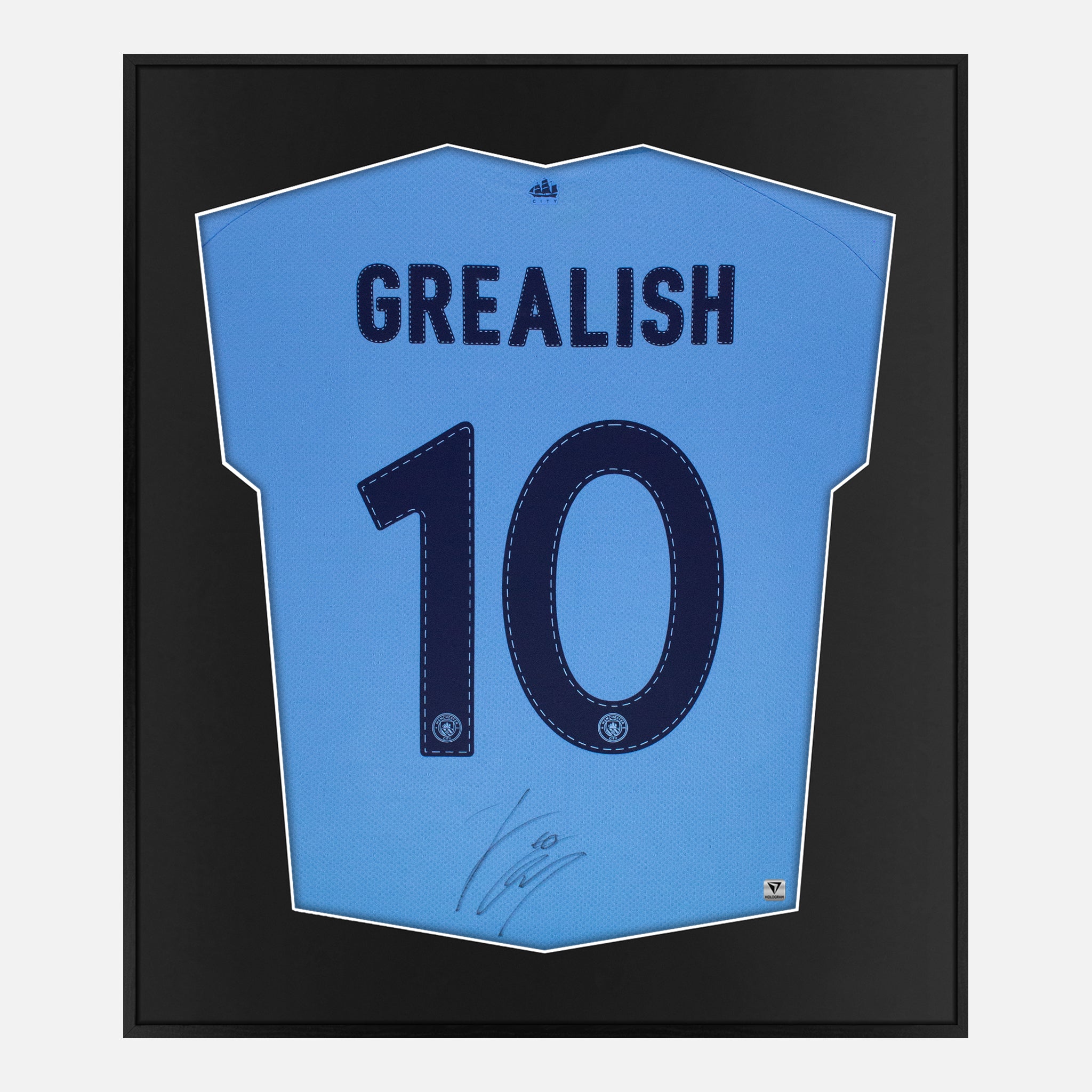 Framed Jack Grealish Signed Manchester City Shirt 2023 Treble [Mini ...