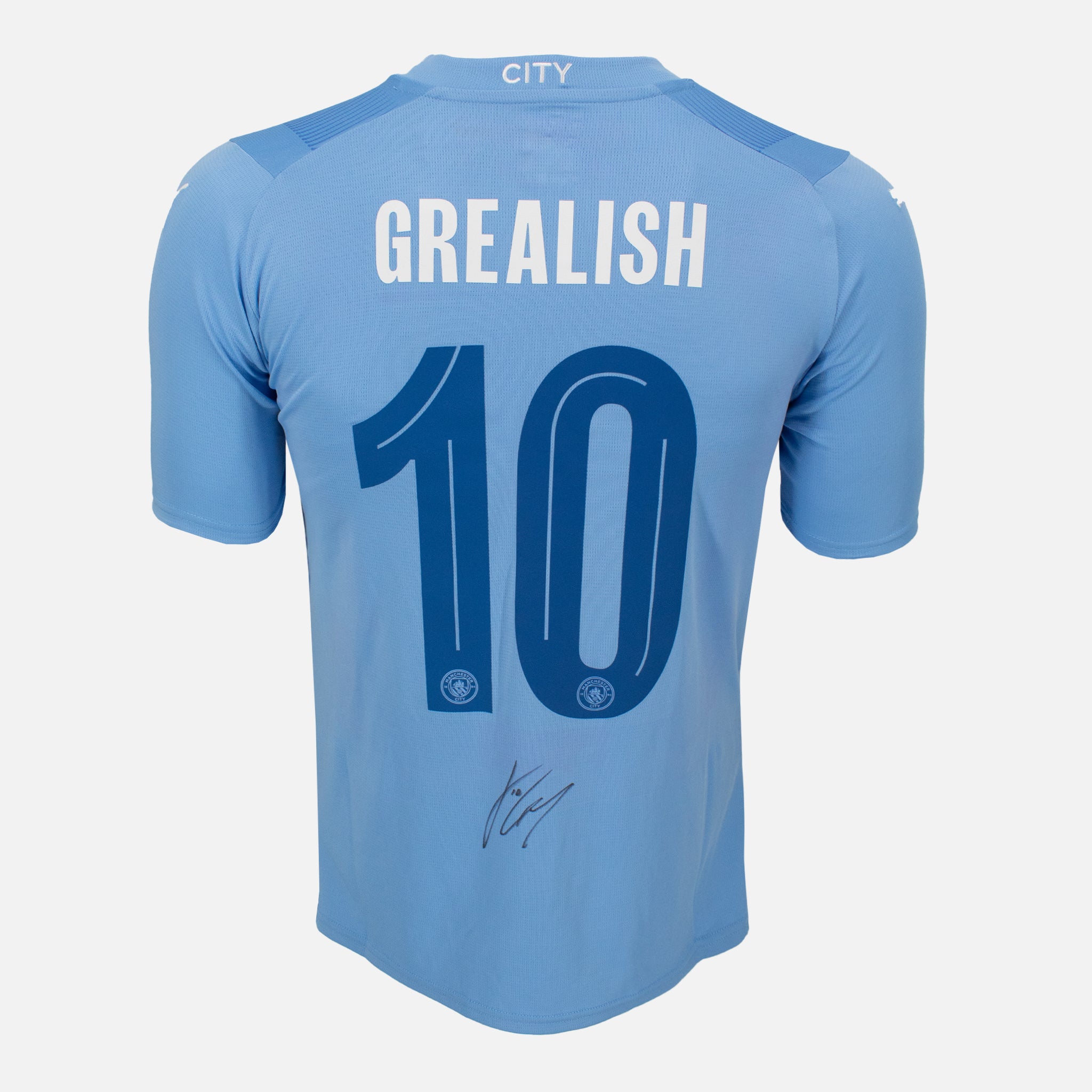 Framed Grealish Signed Shirt, Man City Home Kit [Lite]
