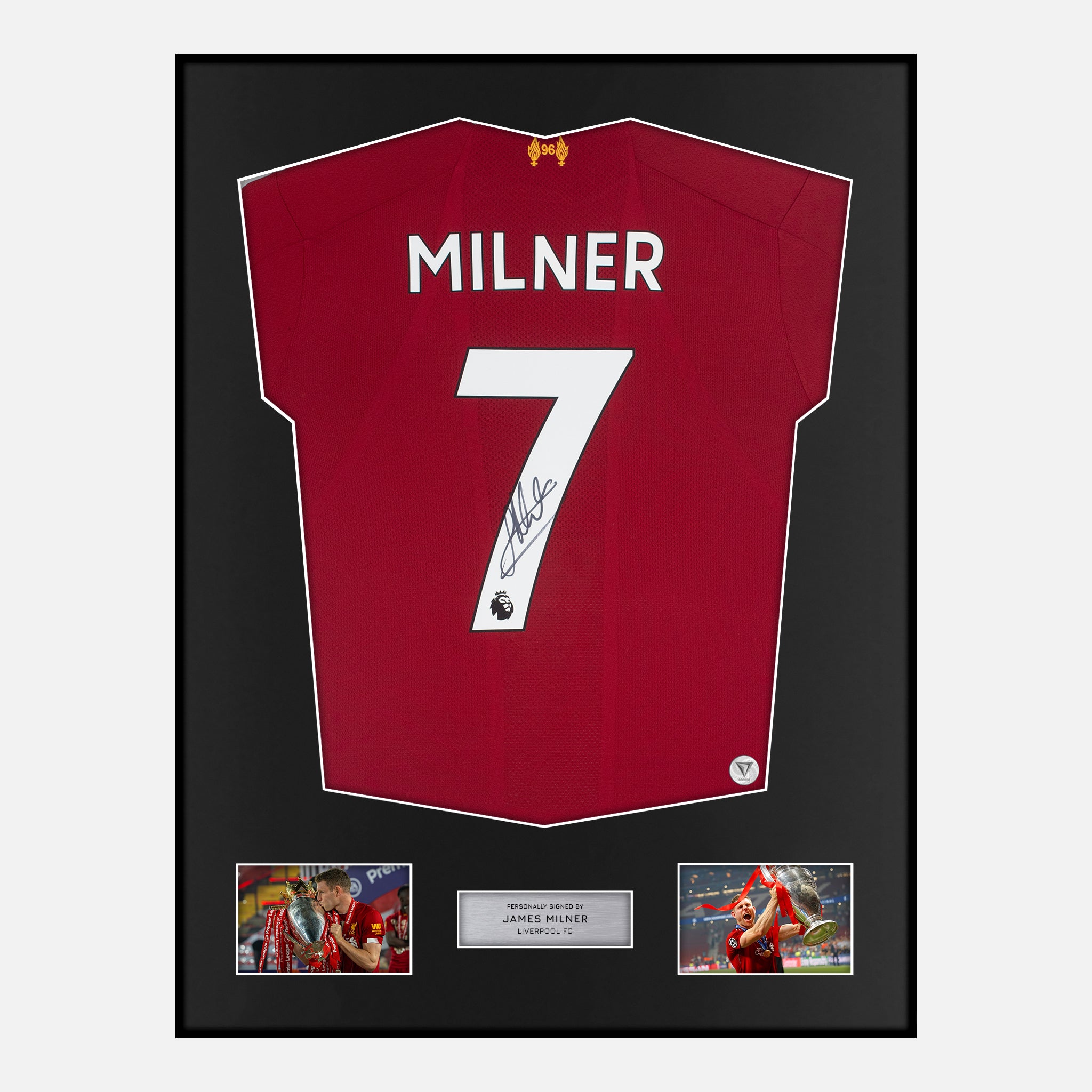 Framed James Milner Signed Liverpool Shirt 2019-20 Home [Classic]