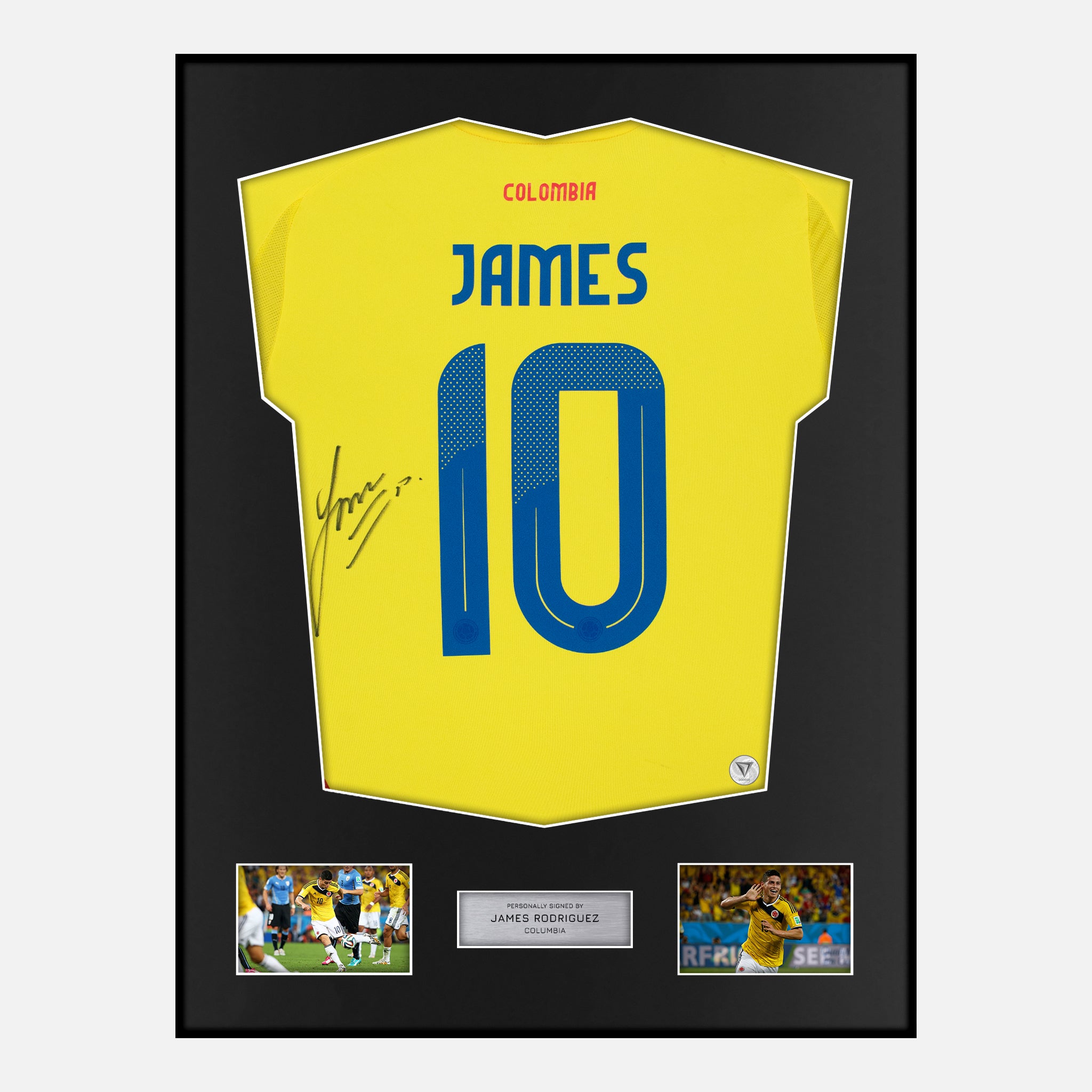 Framed James Rodriguez Signed Colombia Shirt 2024-25 Home [Classic]