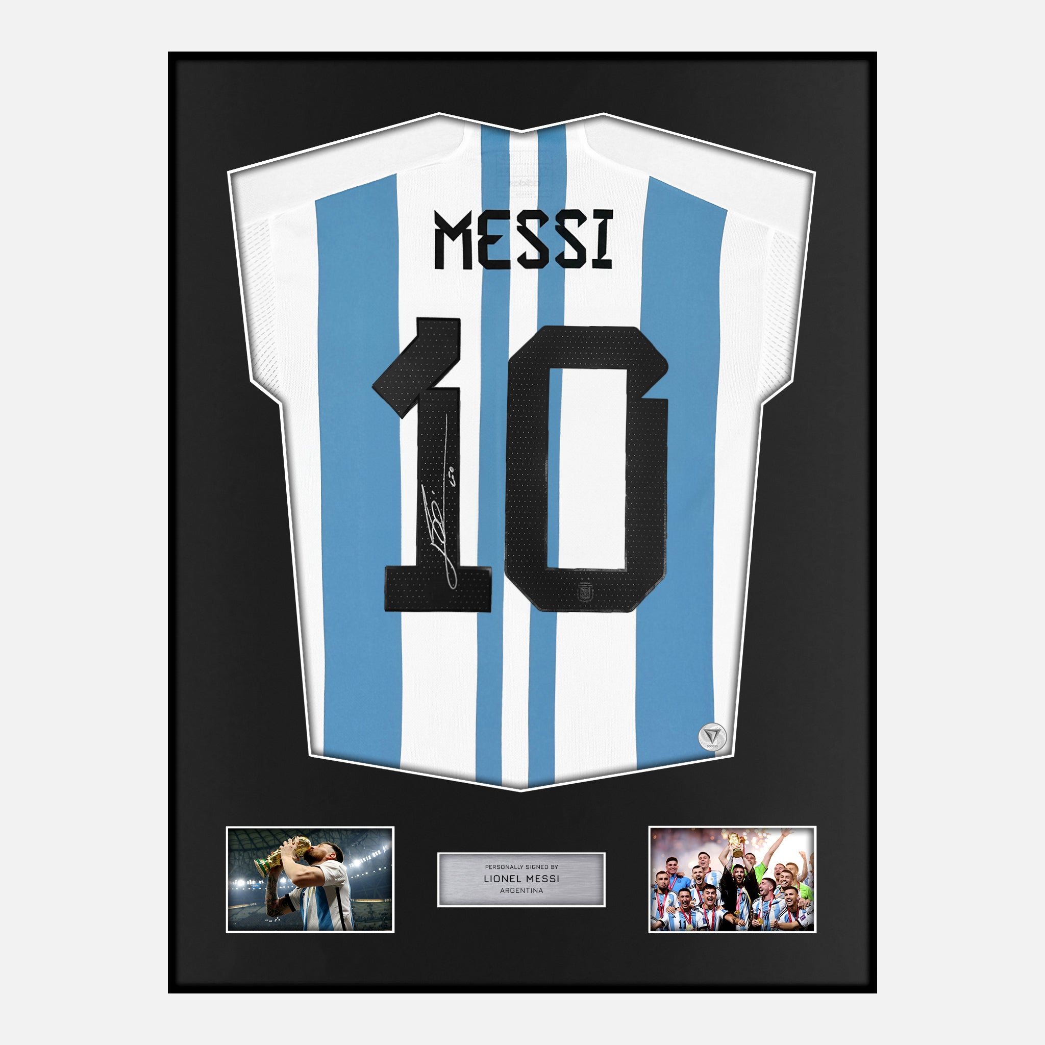 Framed Lionel Messi Signed Argentina Shirt 2022 World Cup [Classic]