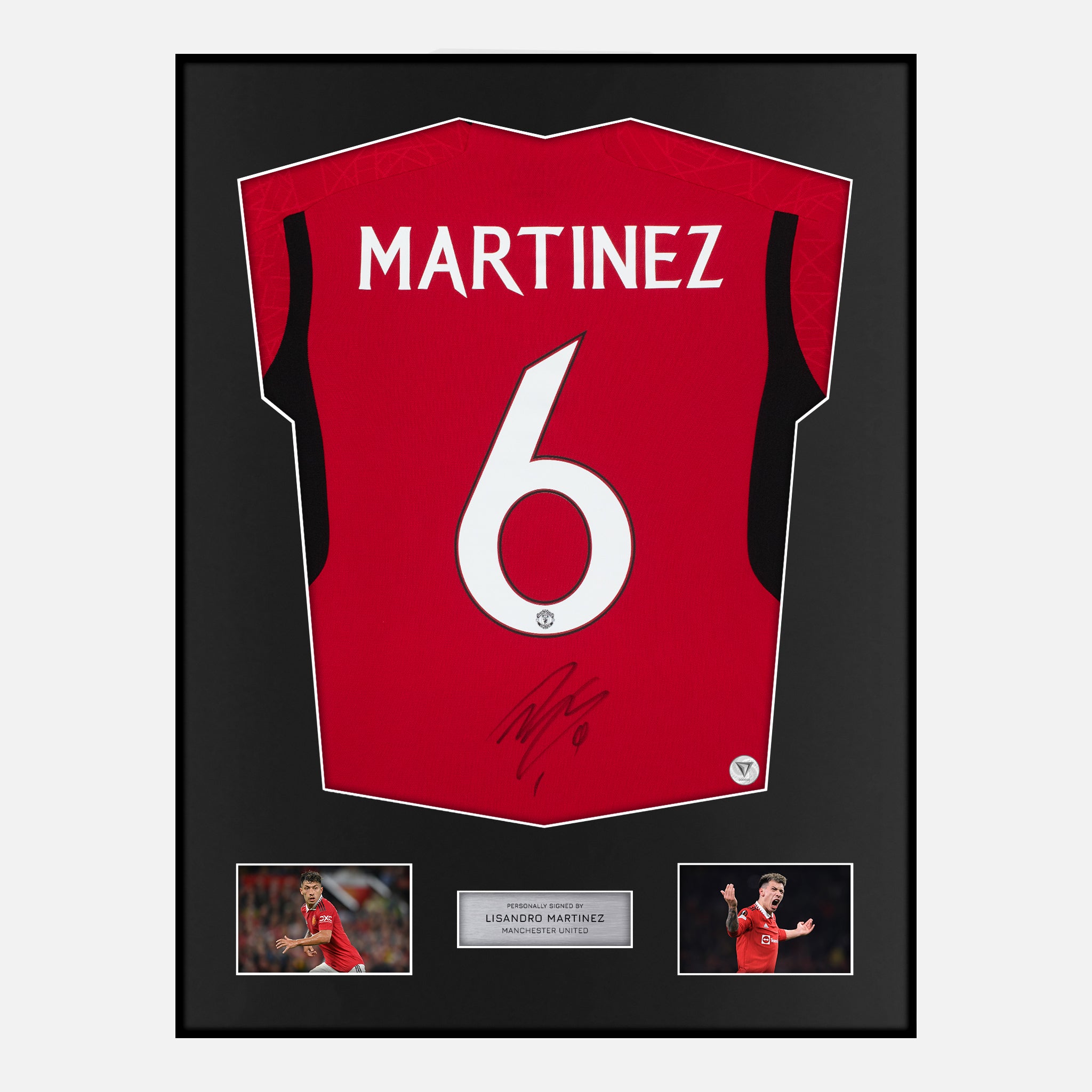 Framed Lisandro Martinez Signed Manchester United Shirt 6 [Classic]