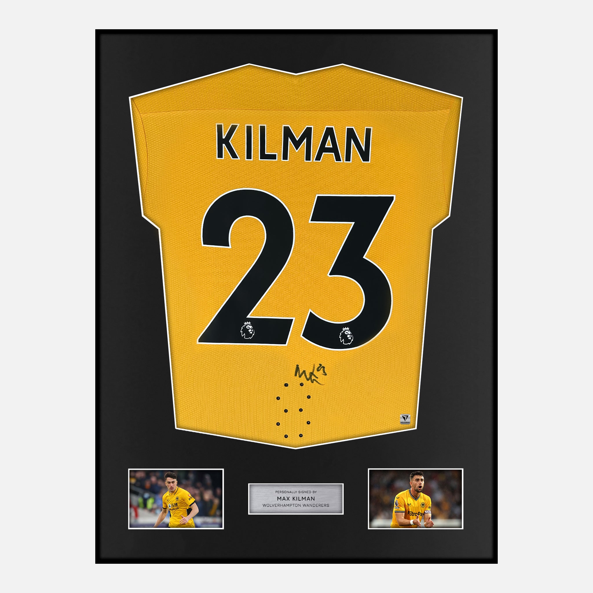 Framed Max Kilman Signed Wolves Shirt 2022-23 Home [Classic]