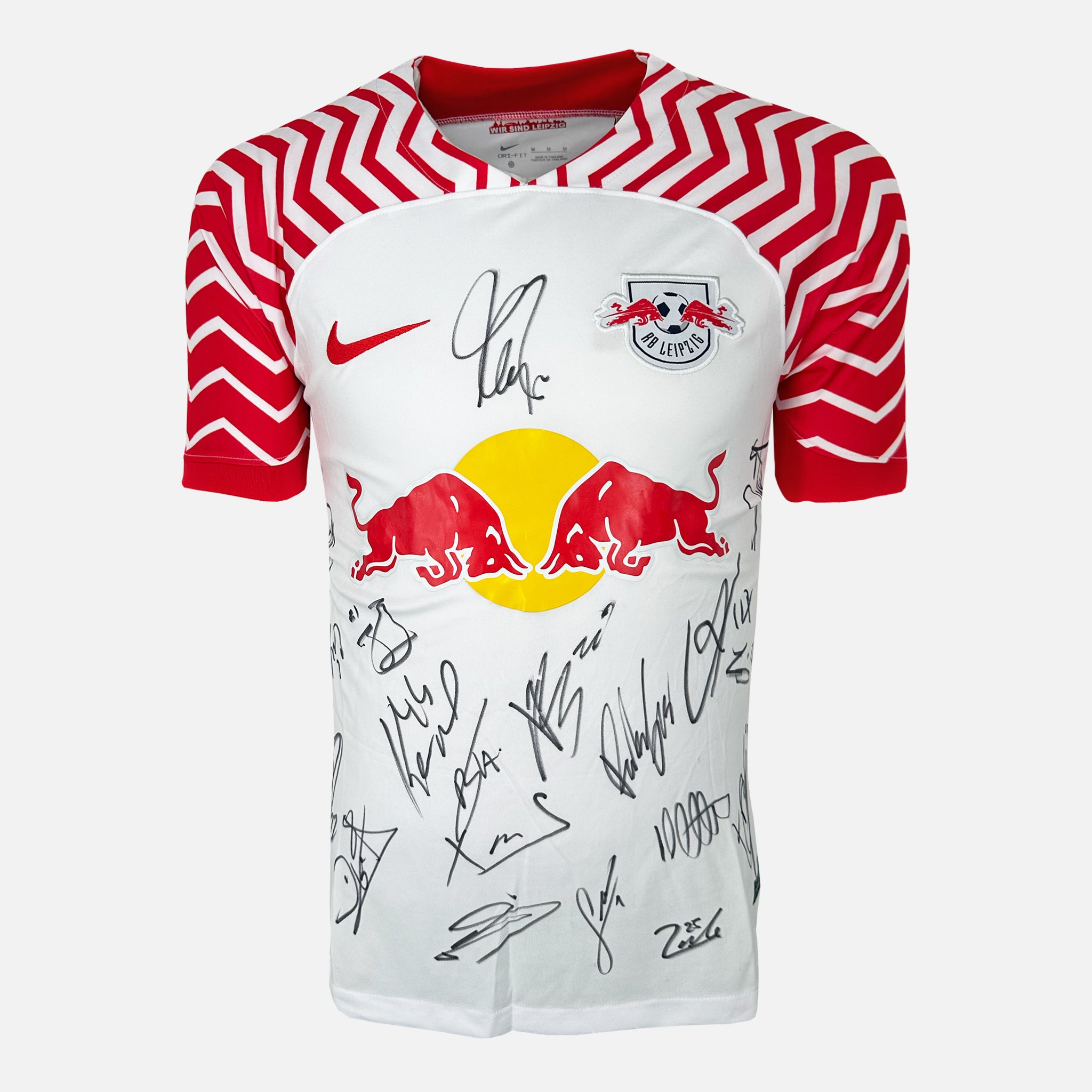 Squad Signed RB Leipzig Shirt 2023-24 Home [19 Autographs]