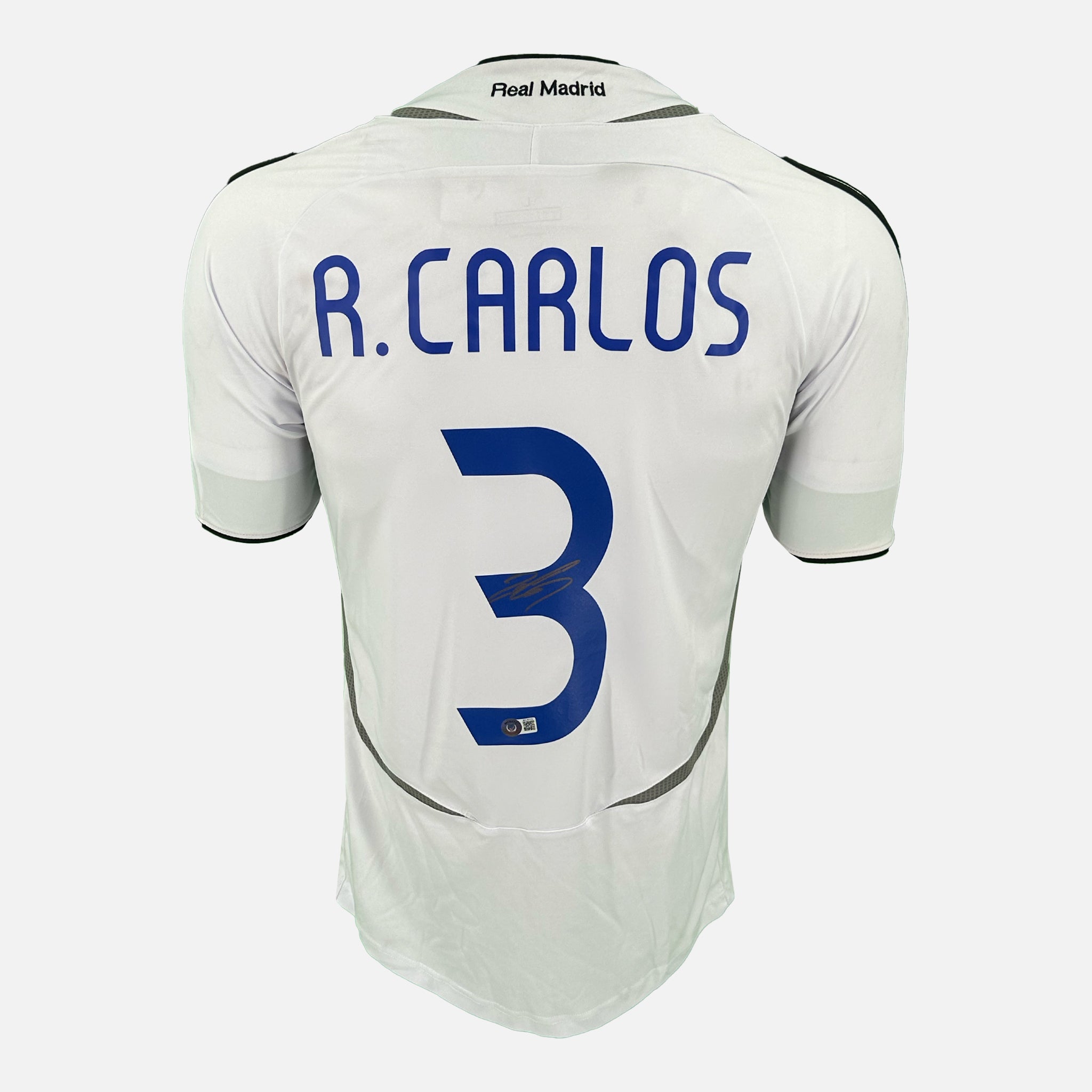 Framed Roberto Carlos Signed Real Madrid Shirt | Lite