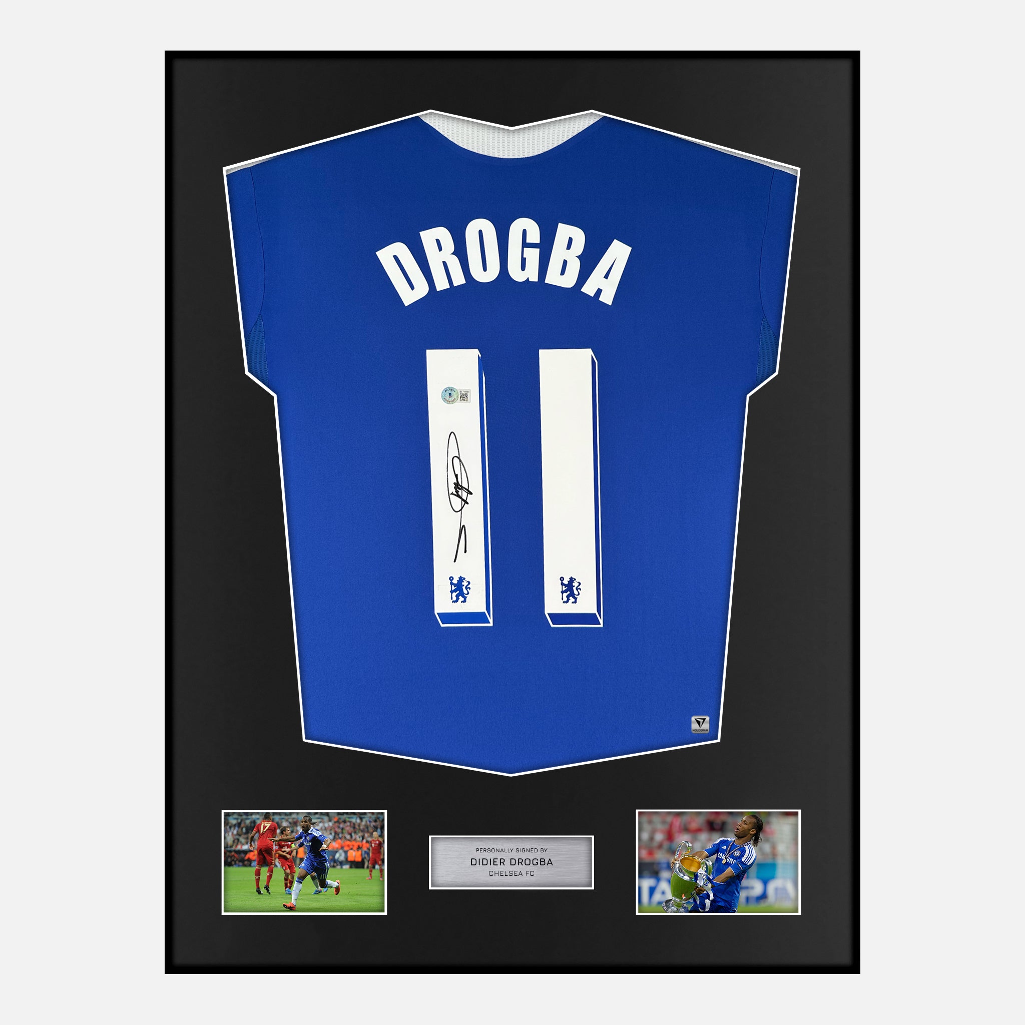Framed Didier Drogba Signed Chelsea Shirt 2012 CL Final [Classic]