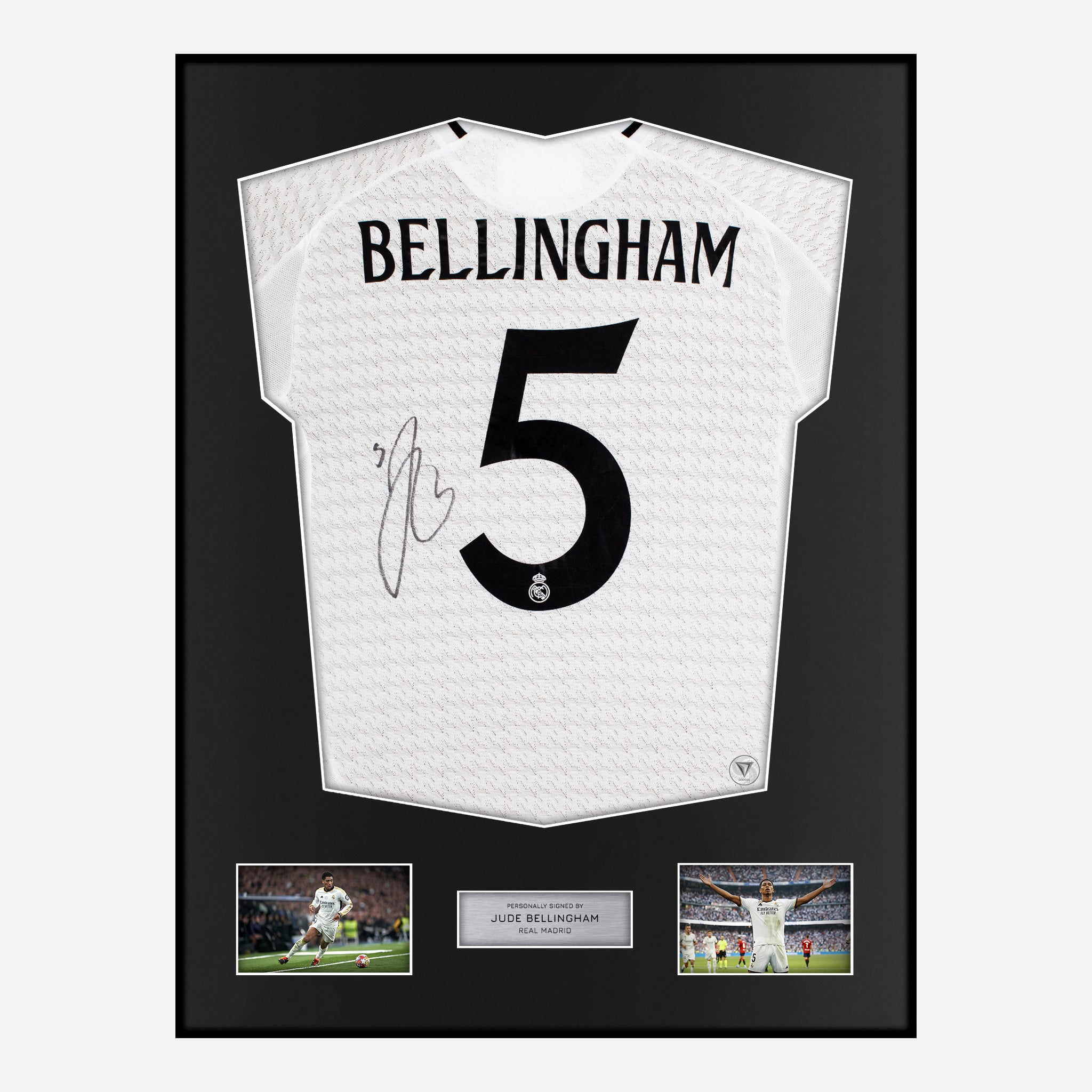 Framed Jude Bellingham Signed Real Madrid Shirt 2024-25 Home [Classic]