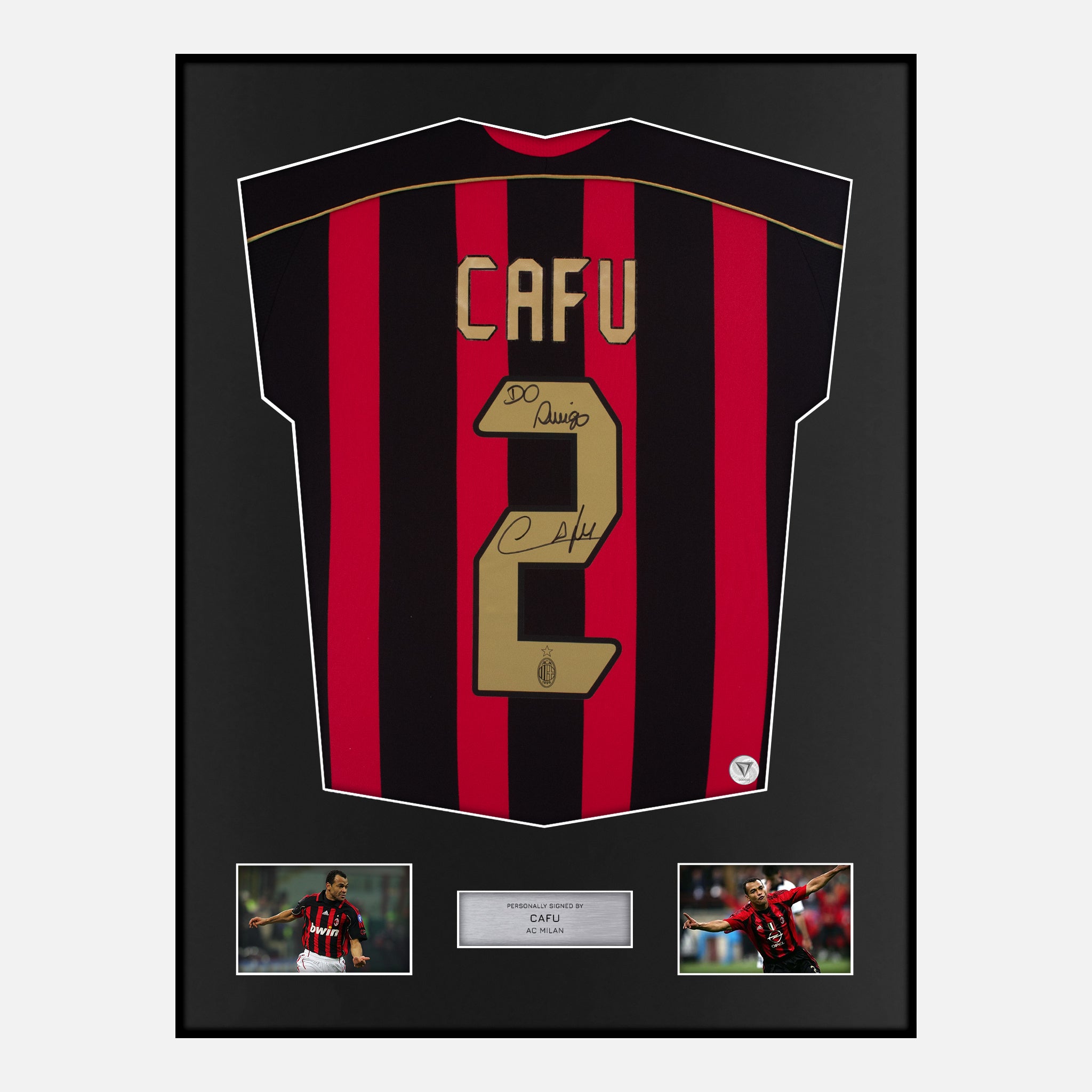 Framed Cafu Signed AC Milan Shirt Home 2006-07 [Classic]