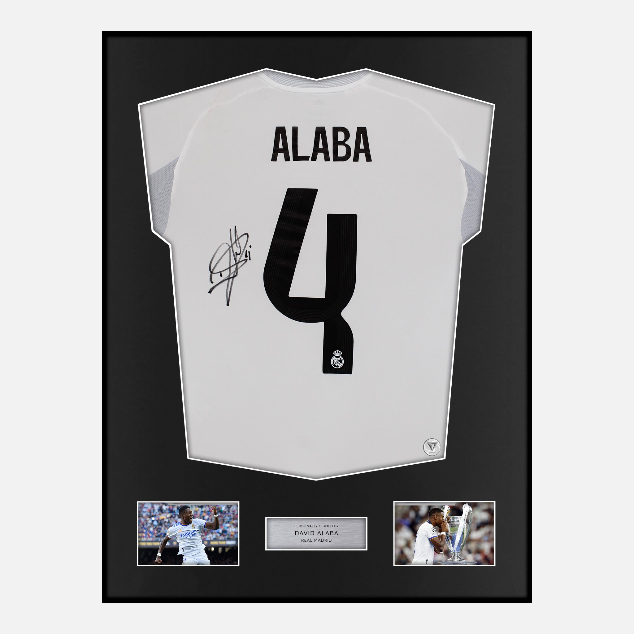 Framed David Alaba Signed Real Madrid Shirt 2025-26 Home [Classic]