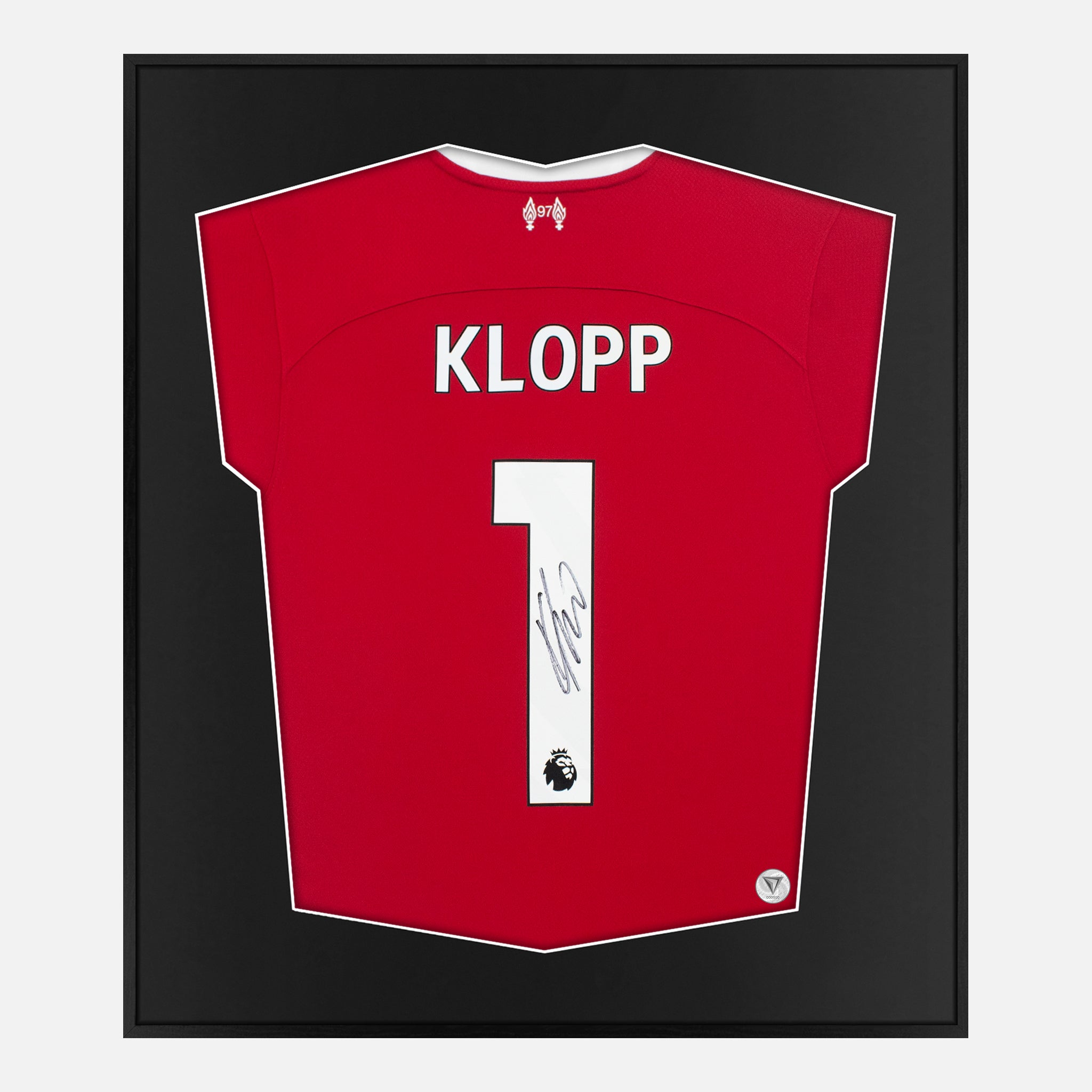 Framed Signed Klopp Shirt, Liverpool Home [Lite]