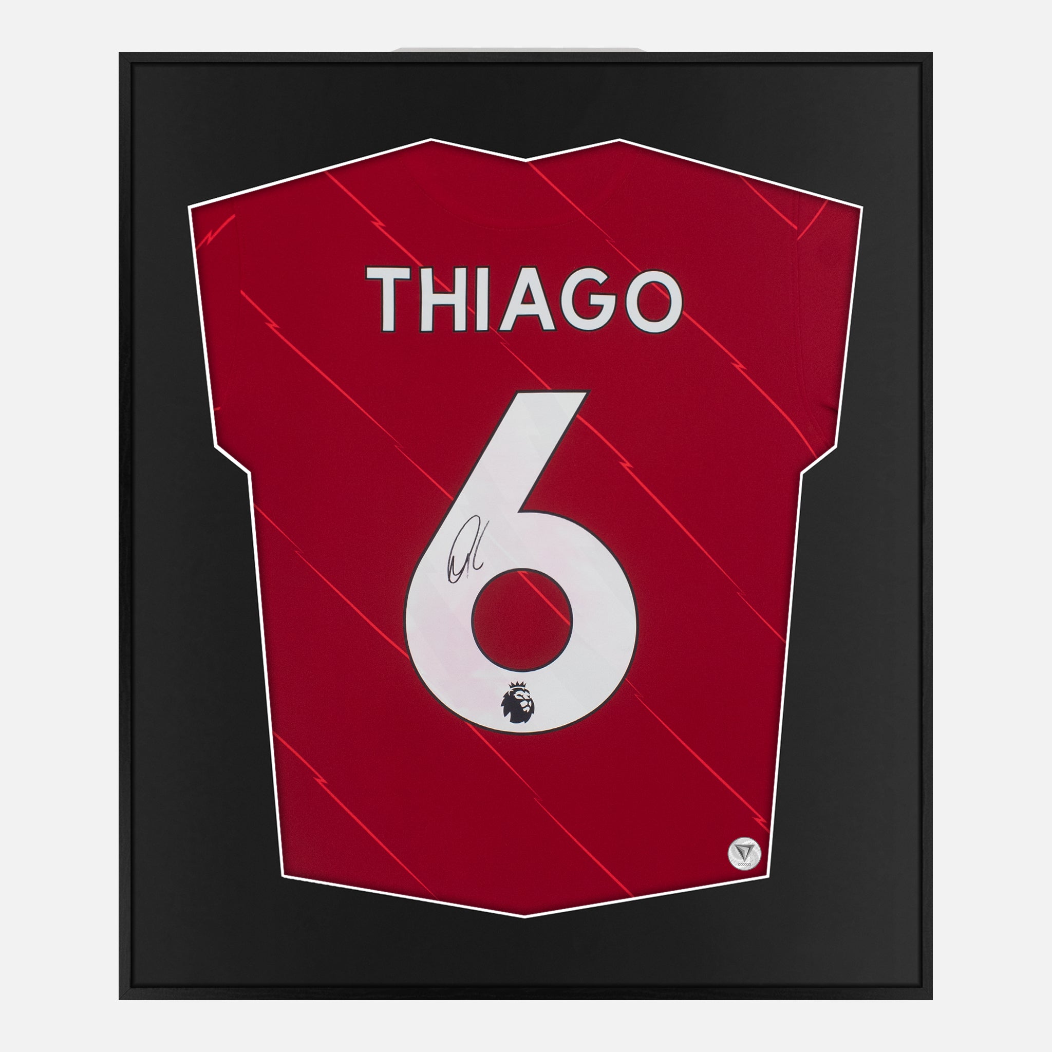 Framed Thiago Alcântara Signed Liverpool Shirt | Lite