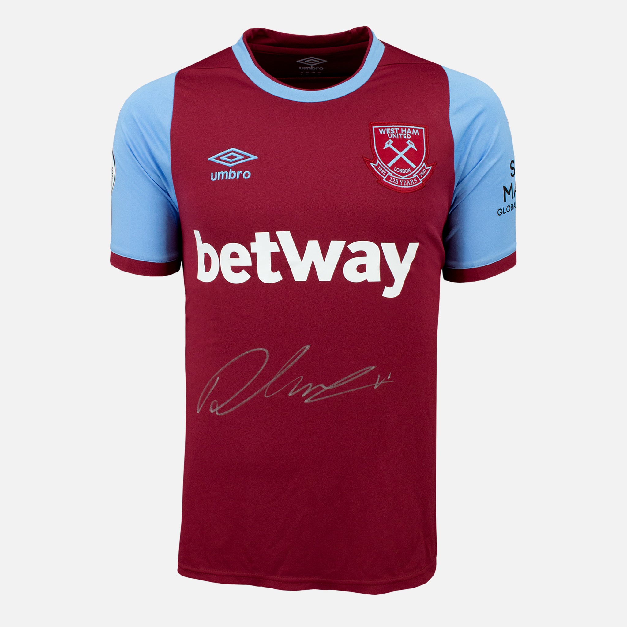 Declan Rice Signed West Ham United Shirt 2020-21 Home [Front] New