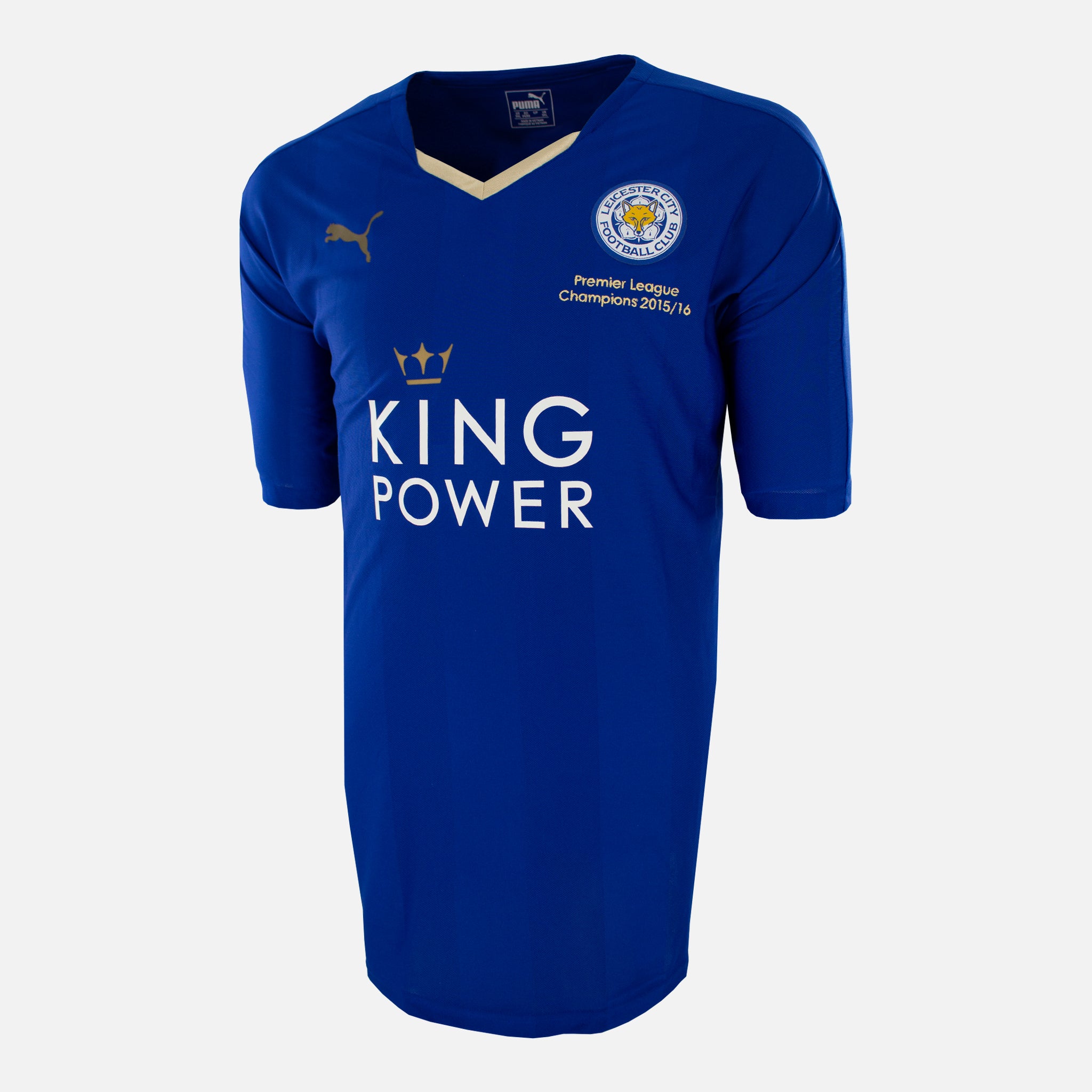 2015-16 Leicester City Home Shirt Premier League Champions embroidery
